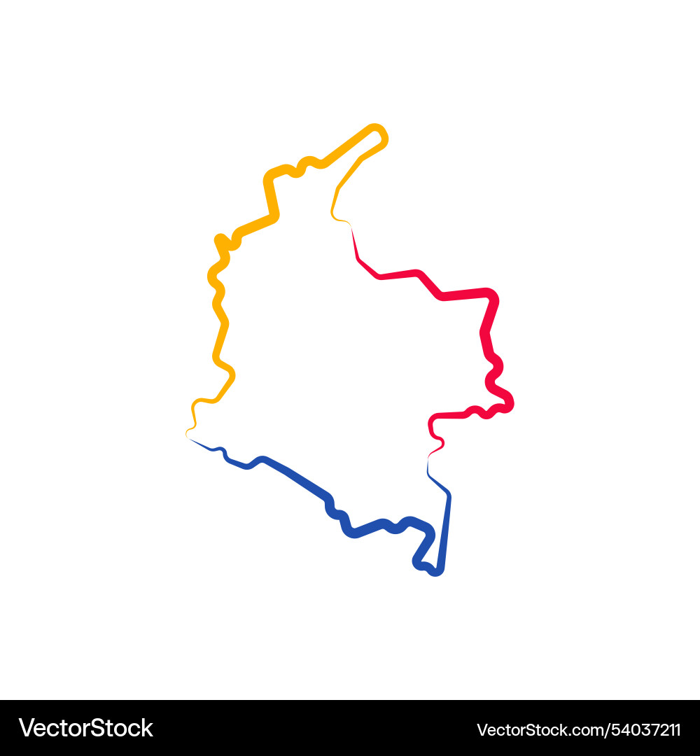 Colombia country map line border icon Royalty Free Vector