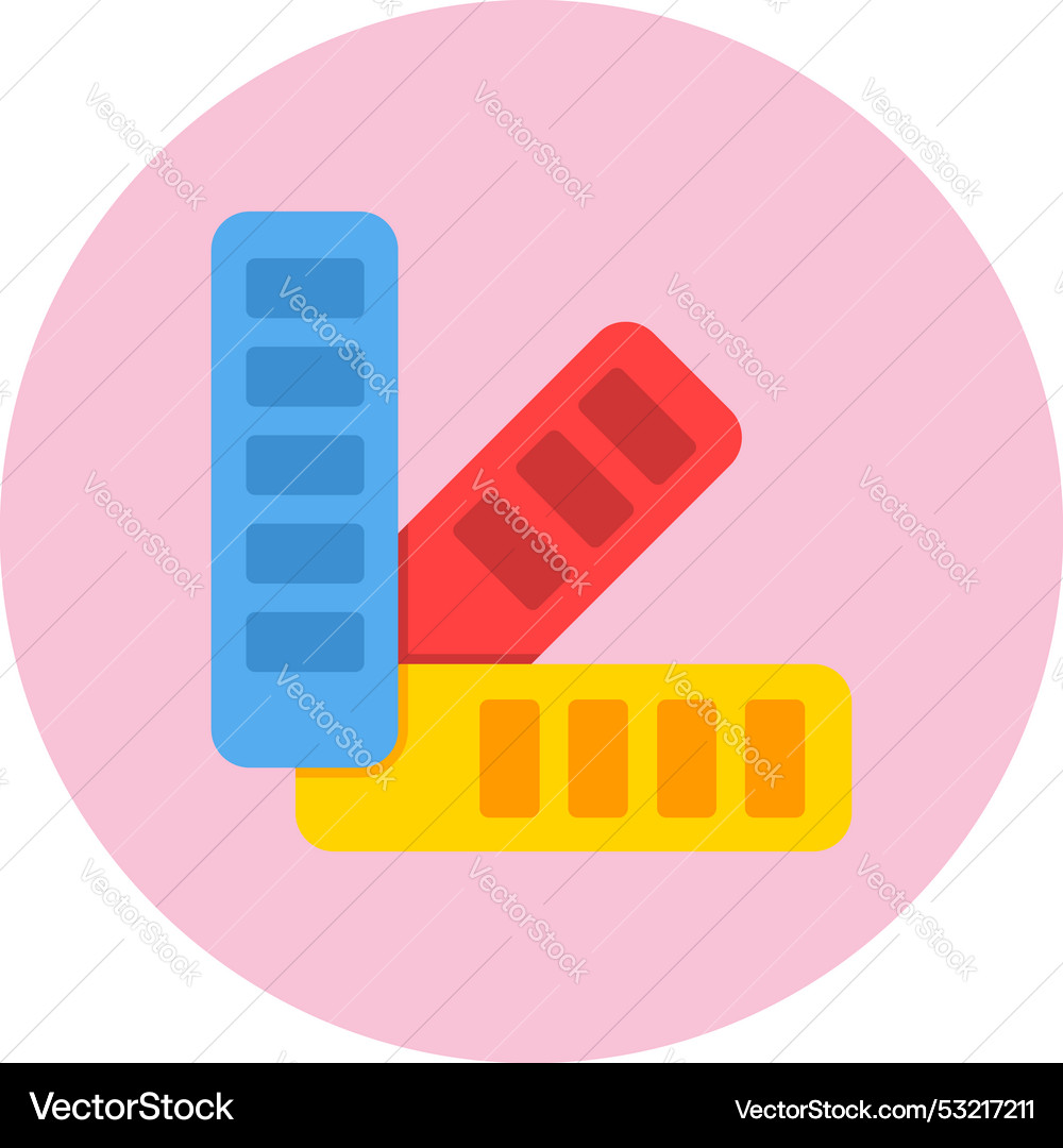 Color selection flat circle icon Royalty Free Vector Image