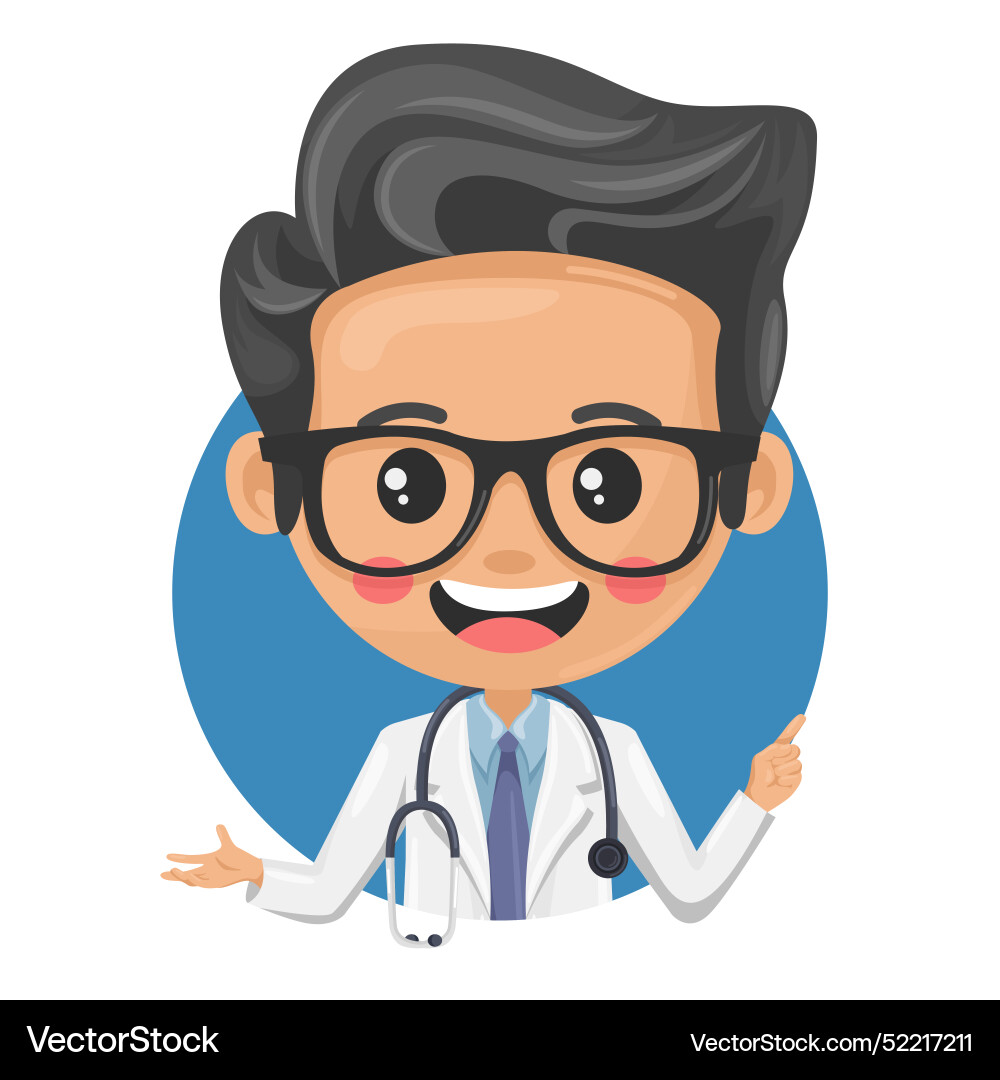 Doctor character cartoon with a stethoscope Vector Image