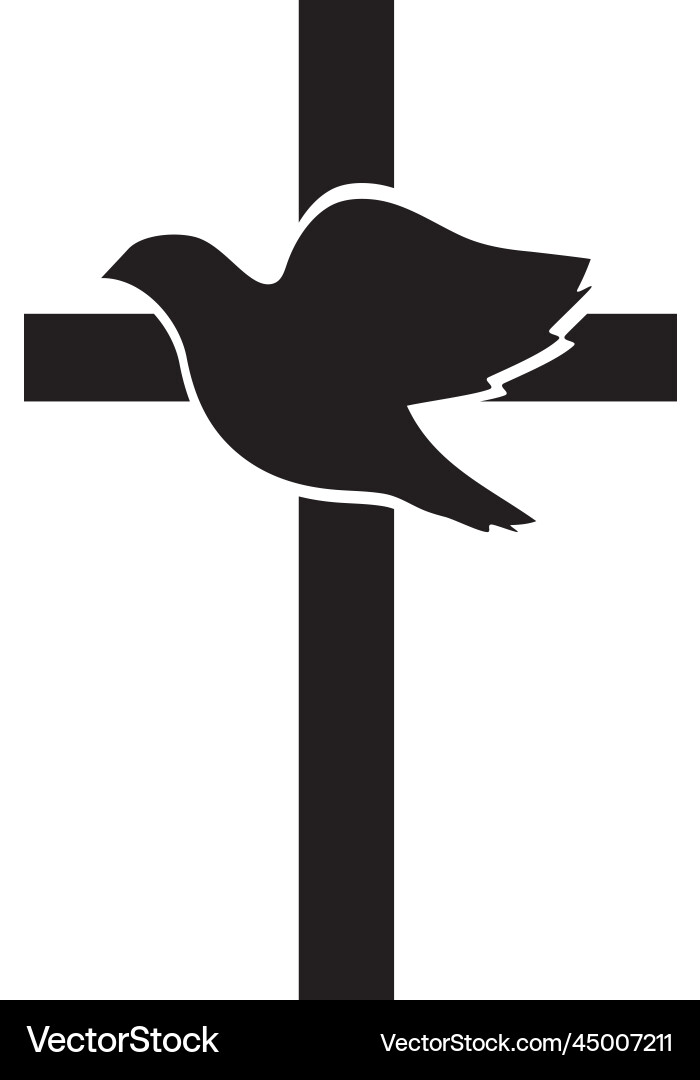 Dove and cross Royalty Free Vector Image - VectorStock