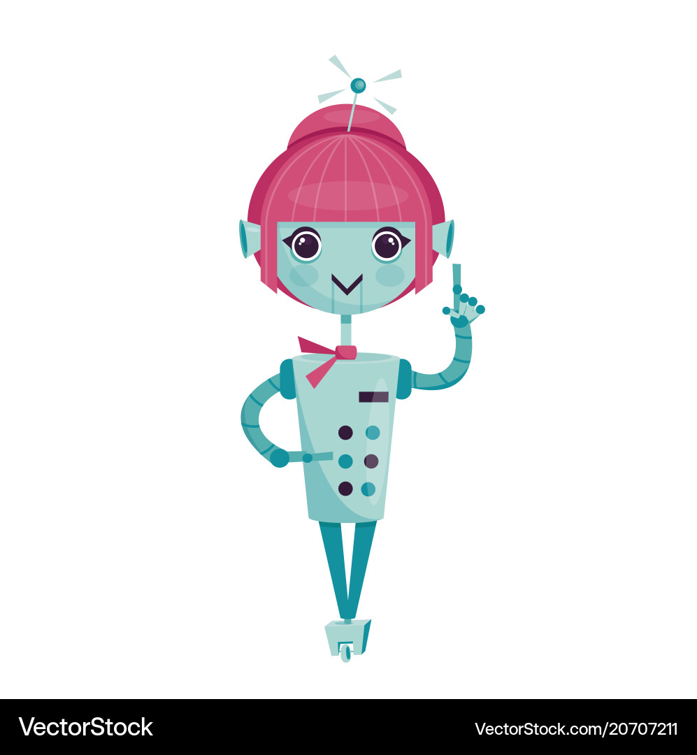 Female cartoon robot Royalty Free Vector Image
