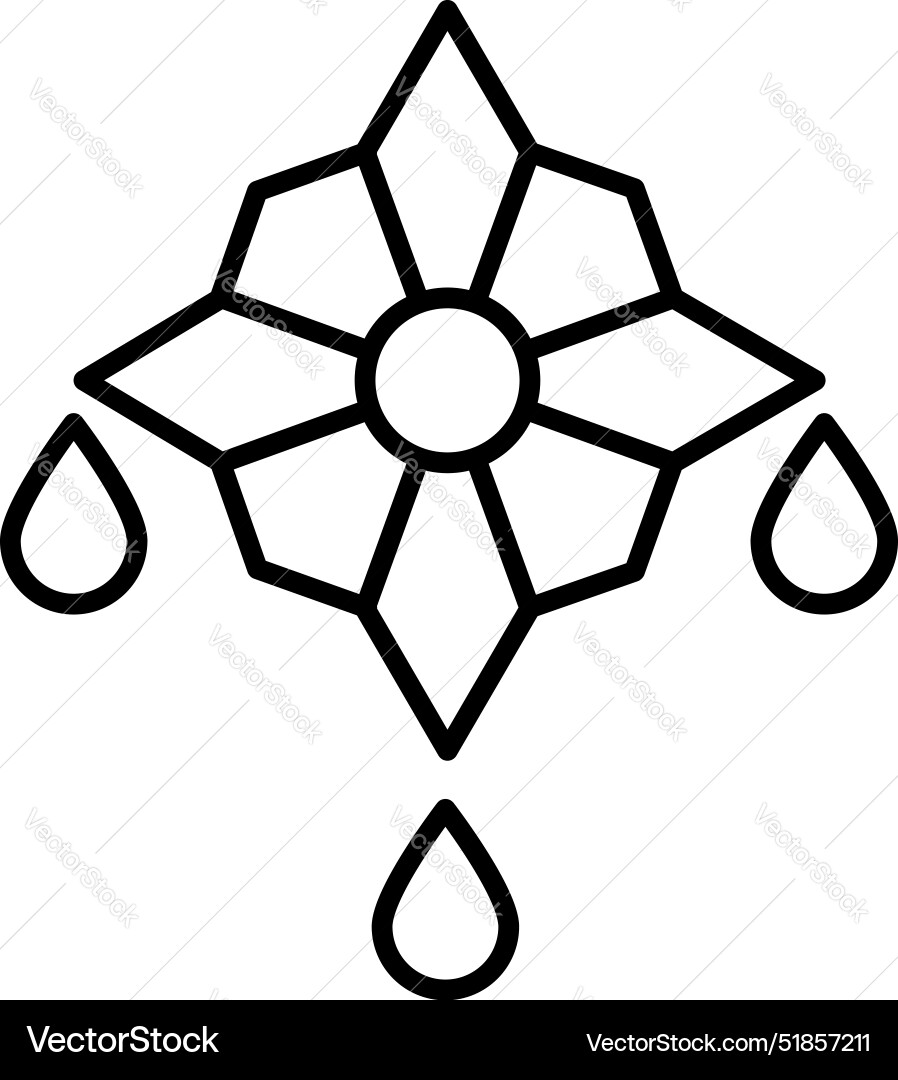 Melting snowflake with water drops Royalty Free Vector Image