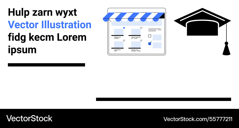 Online education platform concept with graduation Vector Image