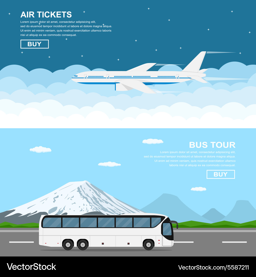 Plain and bus Royalty Free Vector Image - VectorStock