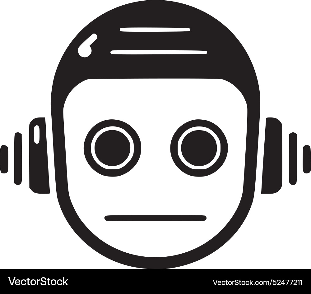 Robot - black and white isolated icon Royalty Free Vector