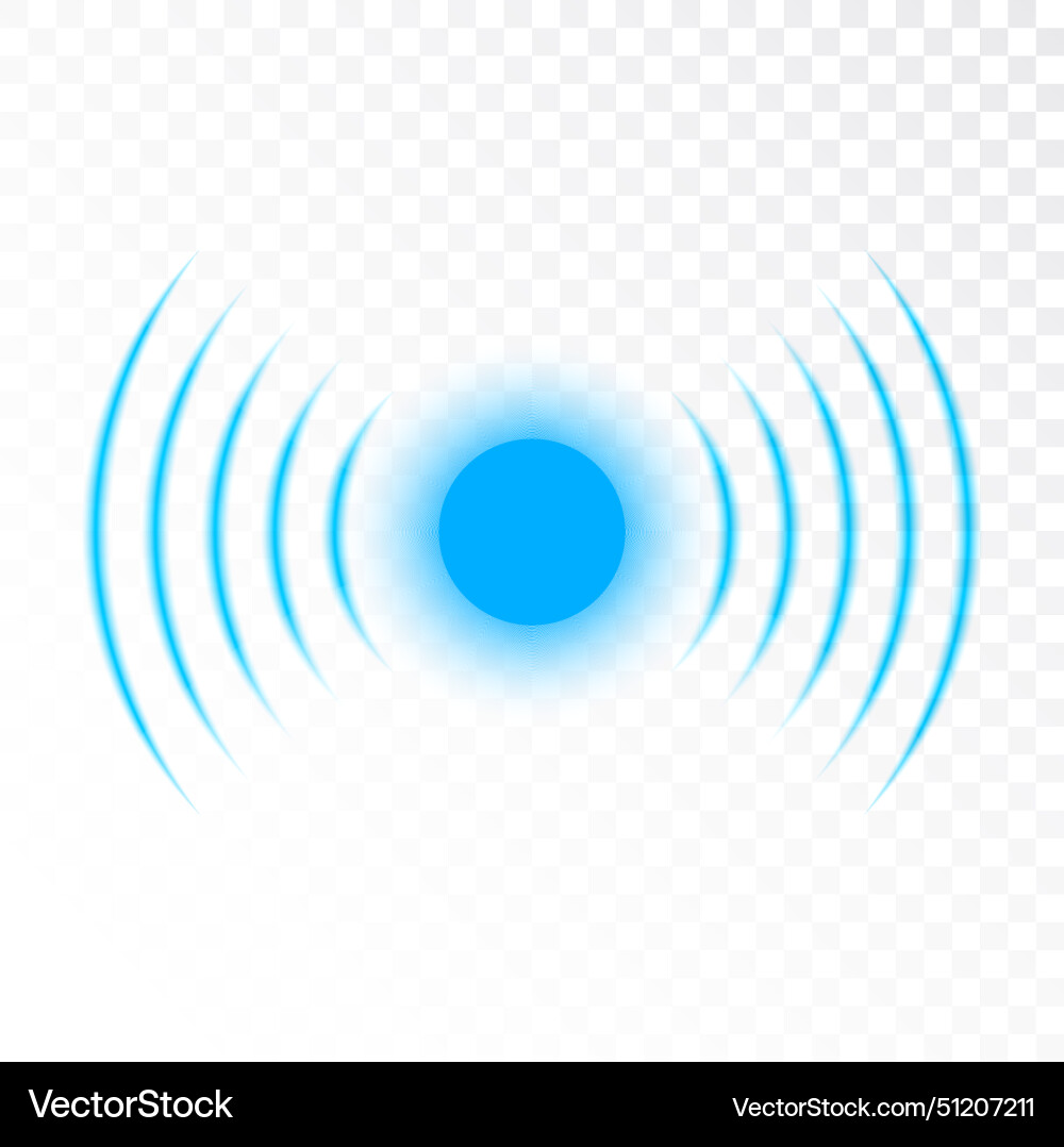Signal sound wave icon circle pulse sonic Vector Image