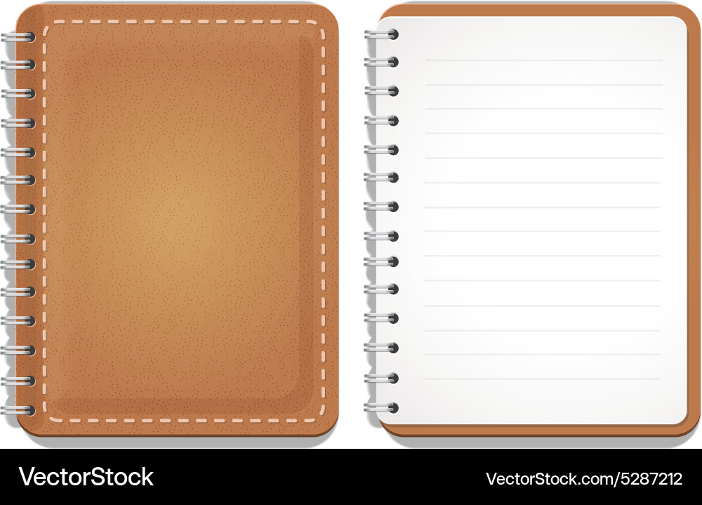 A leather notebook with spiral Royalty Free Vector Image