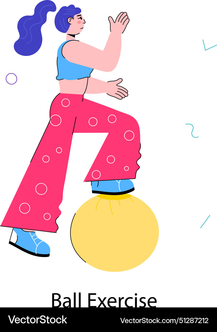 Ball exercise Royalty Free Vector Image - VectorStock