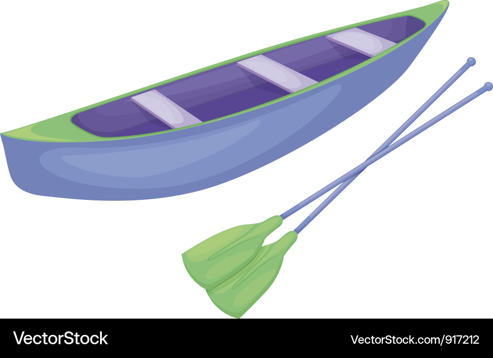 Blue and green canoe Royalty Free Vector Image