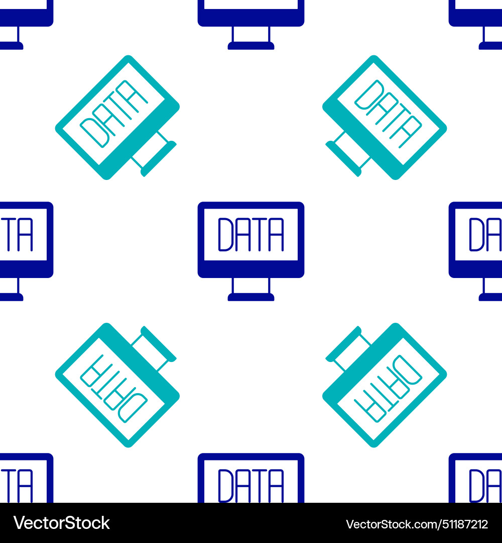 Blue data analysis icon isolated seamless pattern Vector Image