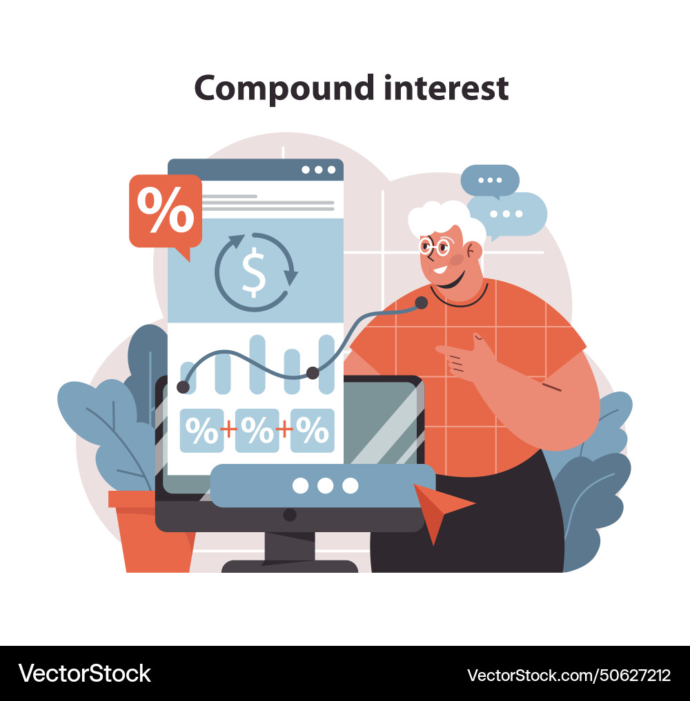 Compound interest concept Royalty Free Vector Image