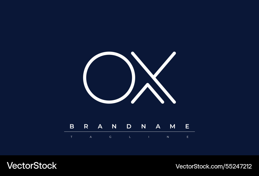 Creative ox letter initial logo image Royalty Free Vector