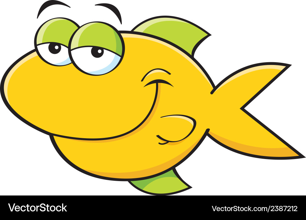 Cute Cartoon Smiling Fish Royalty Free Vector Image
