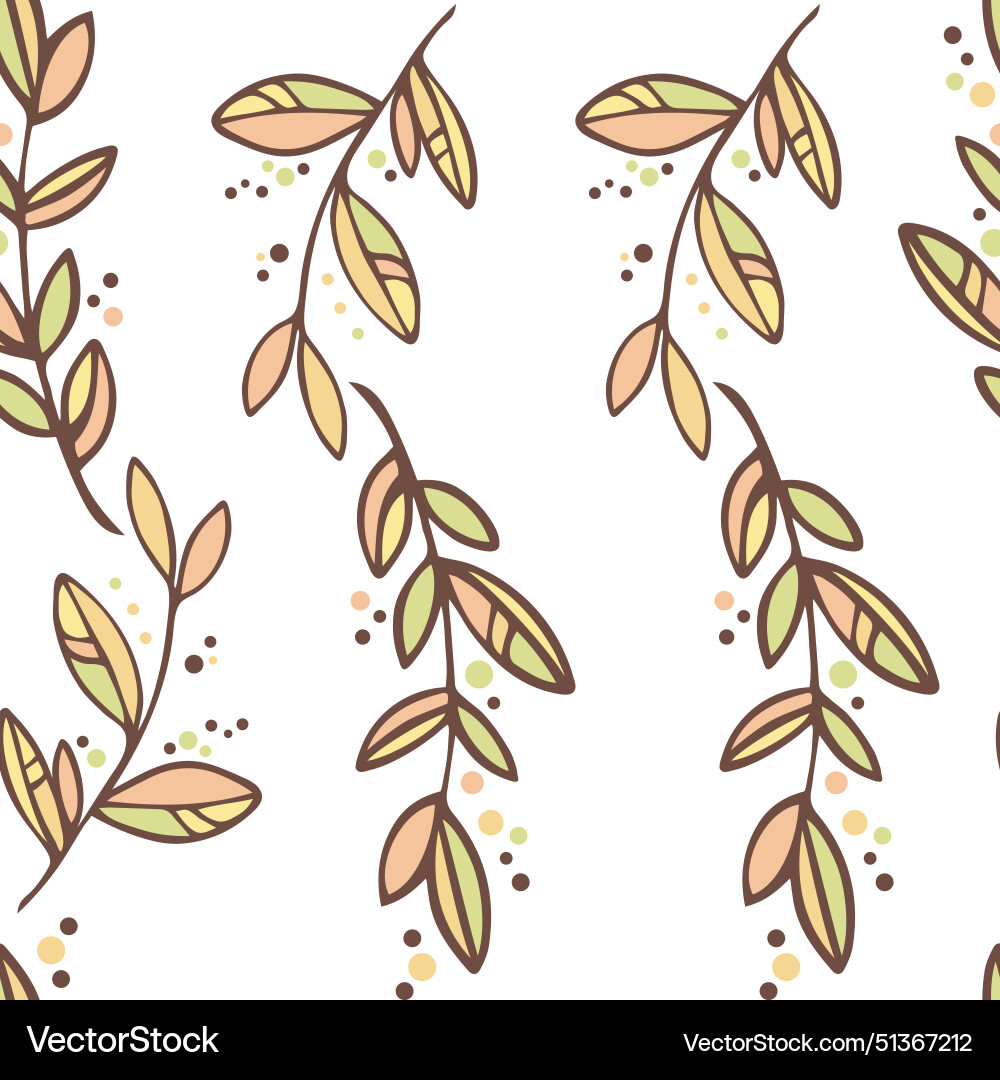 Decorative seamless beige autumn pattern Vector Image