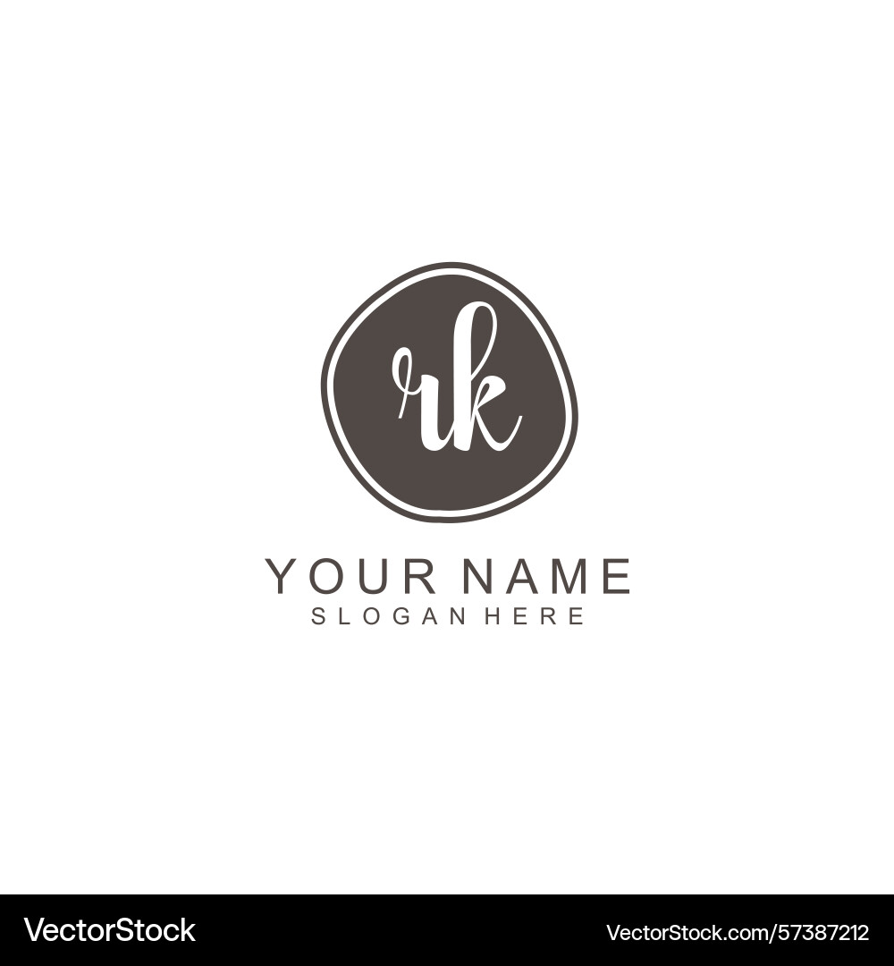 Elegant rk initial handwriting logo collection Vector Image