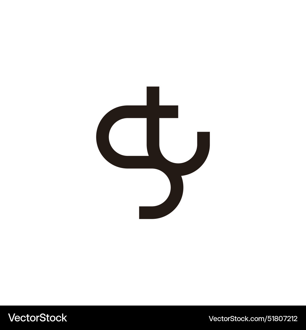 Letter st linked geometric line simple logo Vector Image