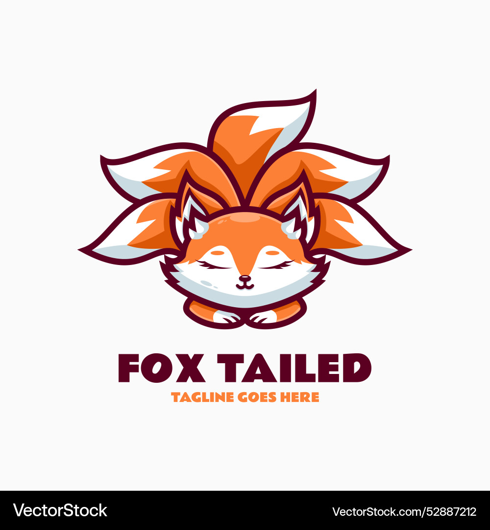 Logo fox mascot cartoon style Royalty Free Vector Image