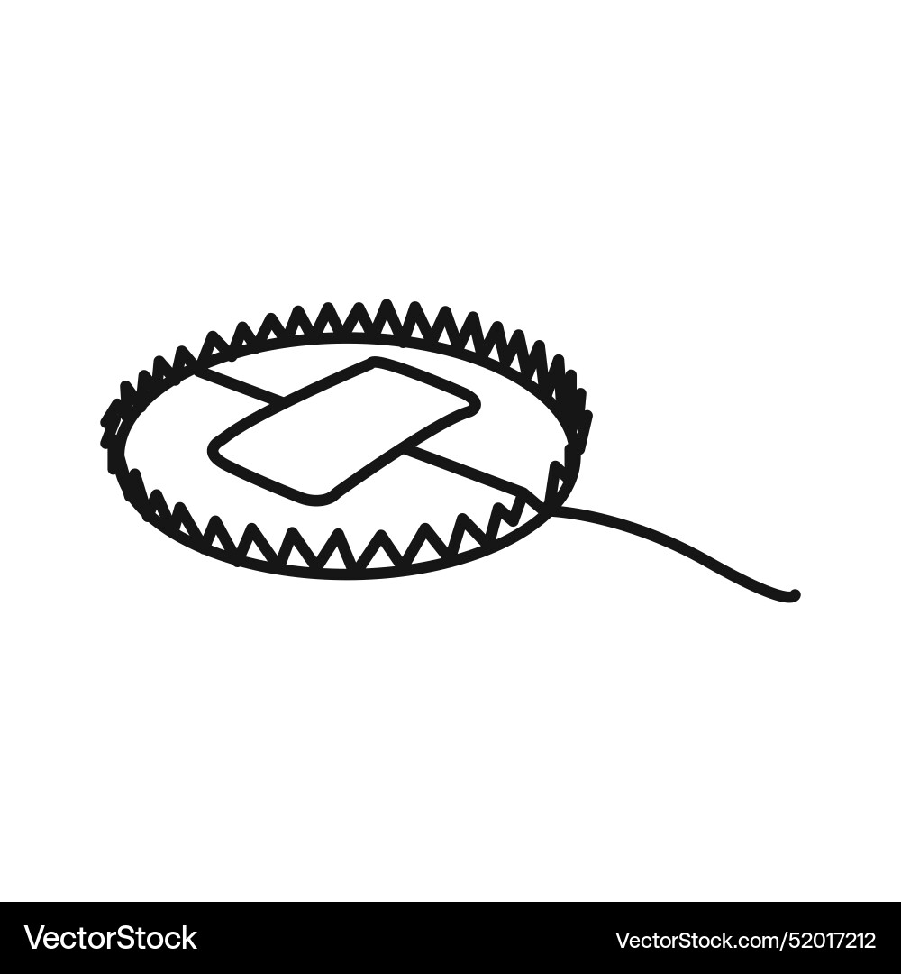 Metal trap icon black line art Royalty Free Vector Image