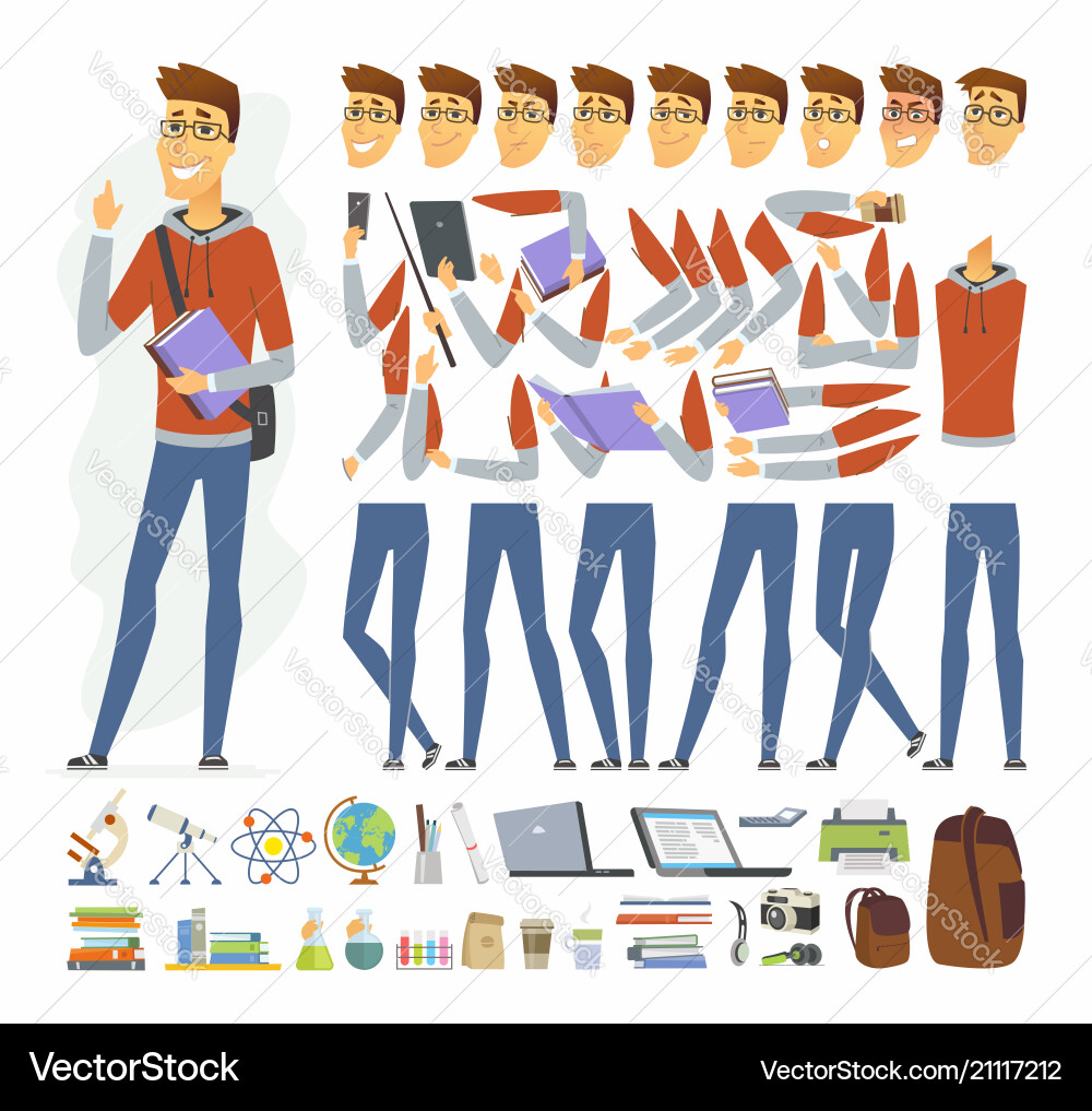 Modern student - cartoon people character Vector Image