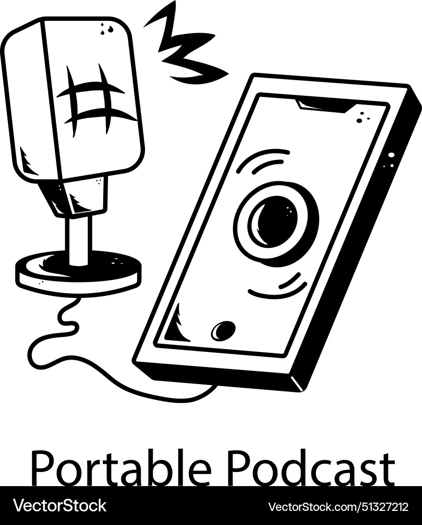 Portable podcast Royalty Free Vector Image - VectorStock