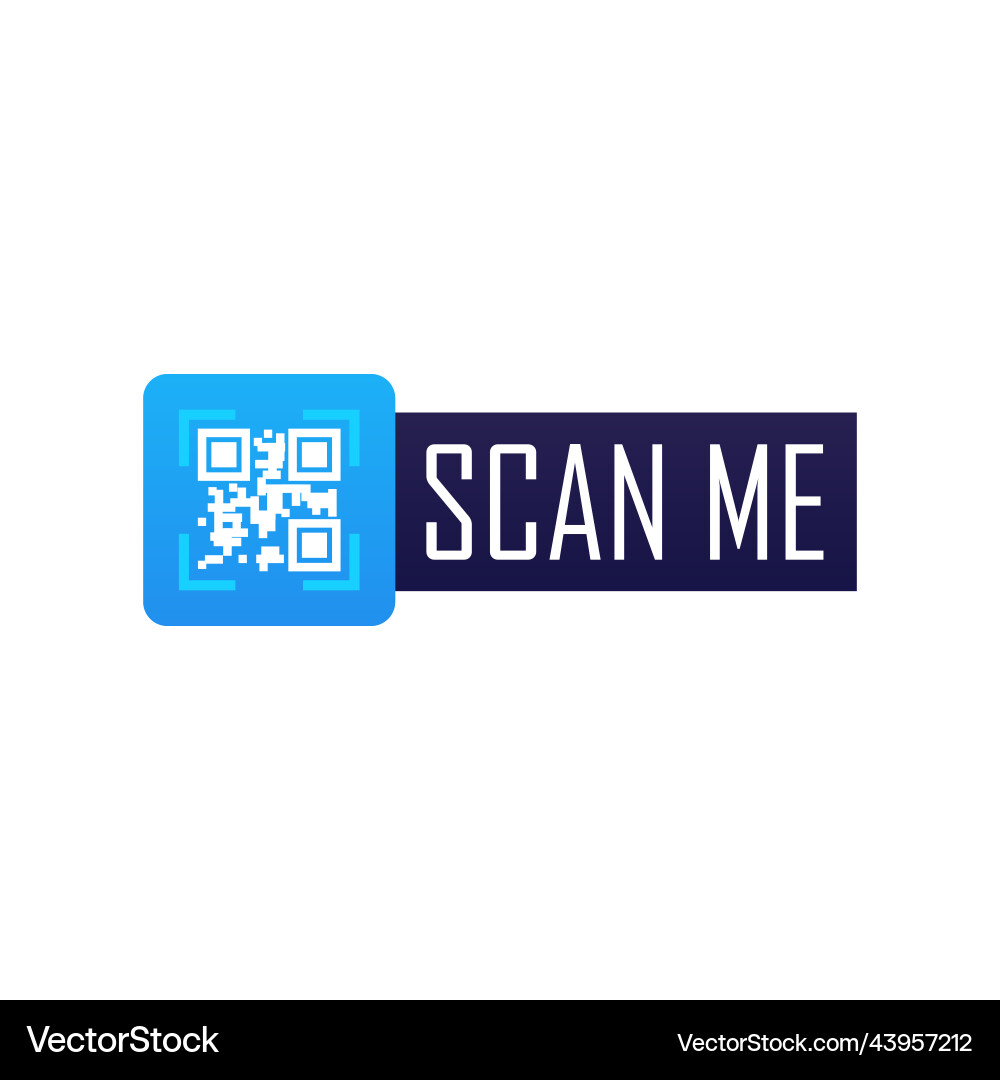 Scan me sticker with qr code flat Royalty Free Vector Image