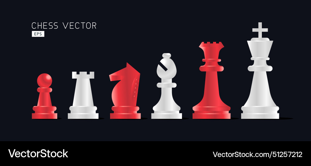 Set of chess pieces realistic piece Royalty Free Vector