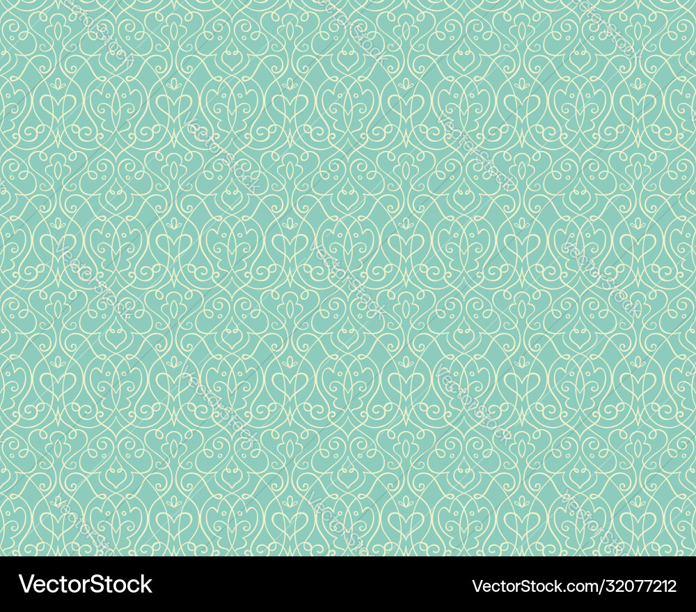 Single line ornamental seamless pattern Royalty Free Vector