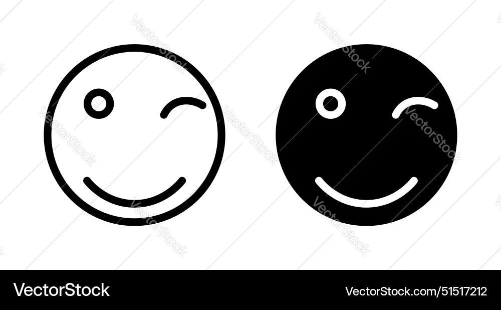 Smile wink icon Royalty Free Vector Image - VectorStock