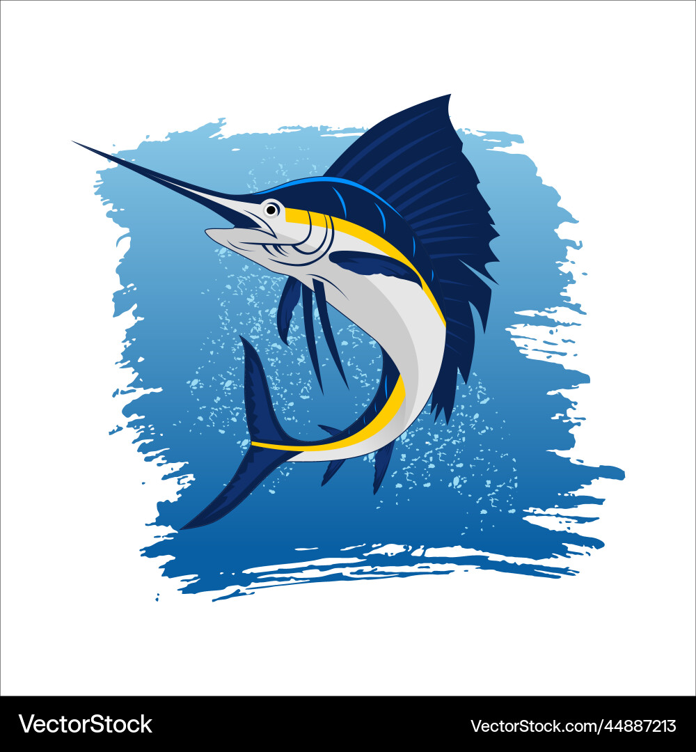 A big blue marlin fish Royalty Free Vector Image