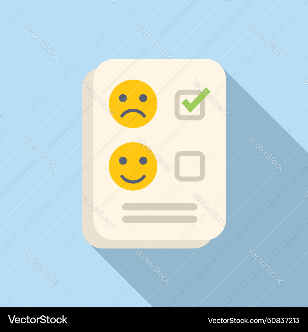 Approved negative survey icon flat user Royalty Free Vector