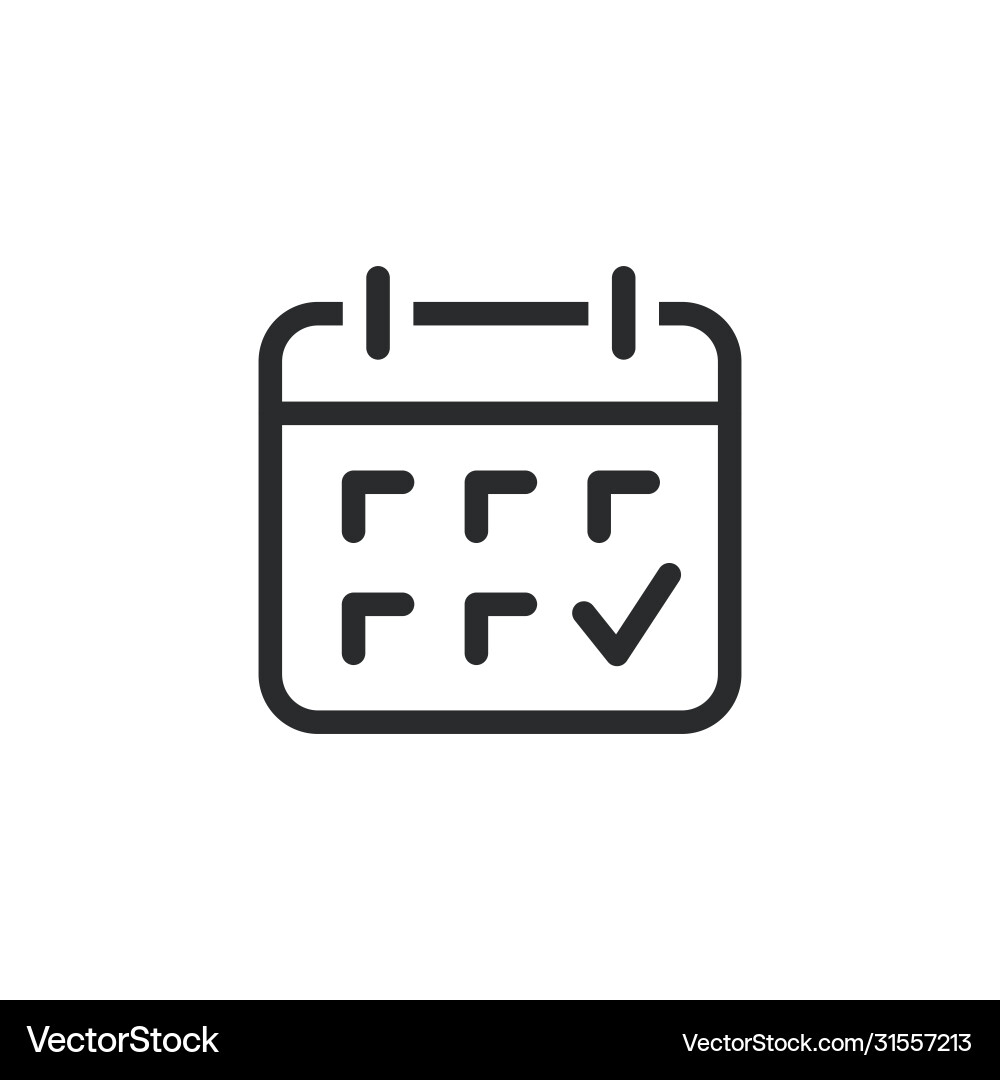 Calendar icon with check mark Royalty Free Vector Image