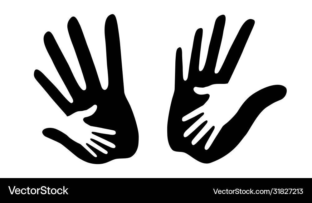 Caring hand logo set helping – Royalty-Free Vector | VectorStock