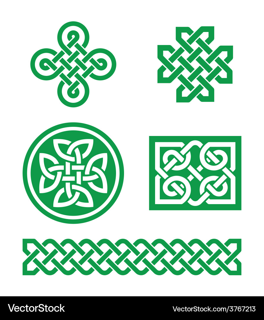 Celtic Knot Patterns - Irish Heritage Royalty Free Vector