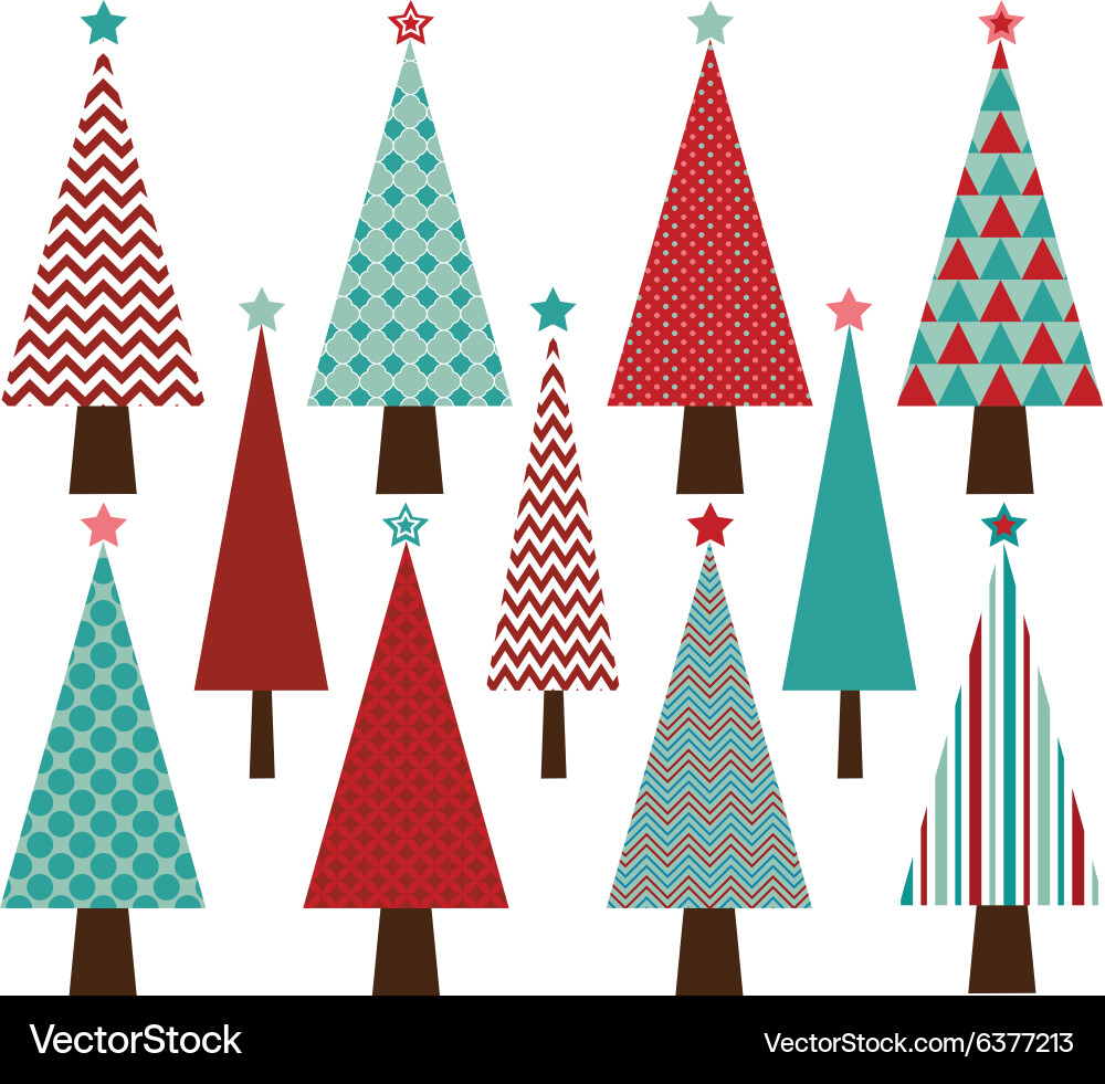 Christmas tree collection Royalty Free Vector Image