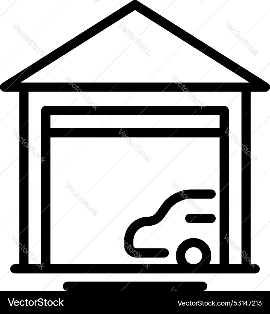 Icon building car garage symbols editable file Vector Image