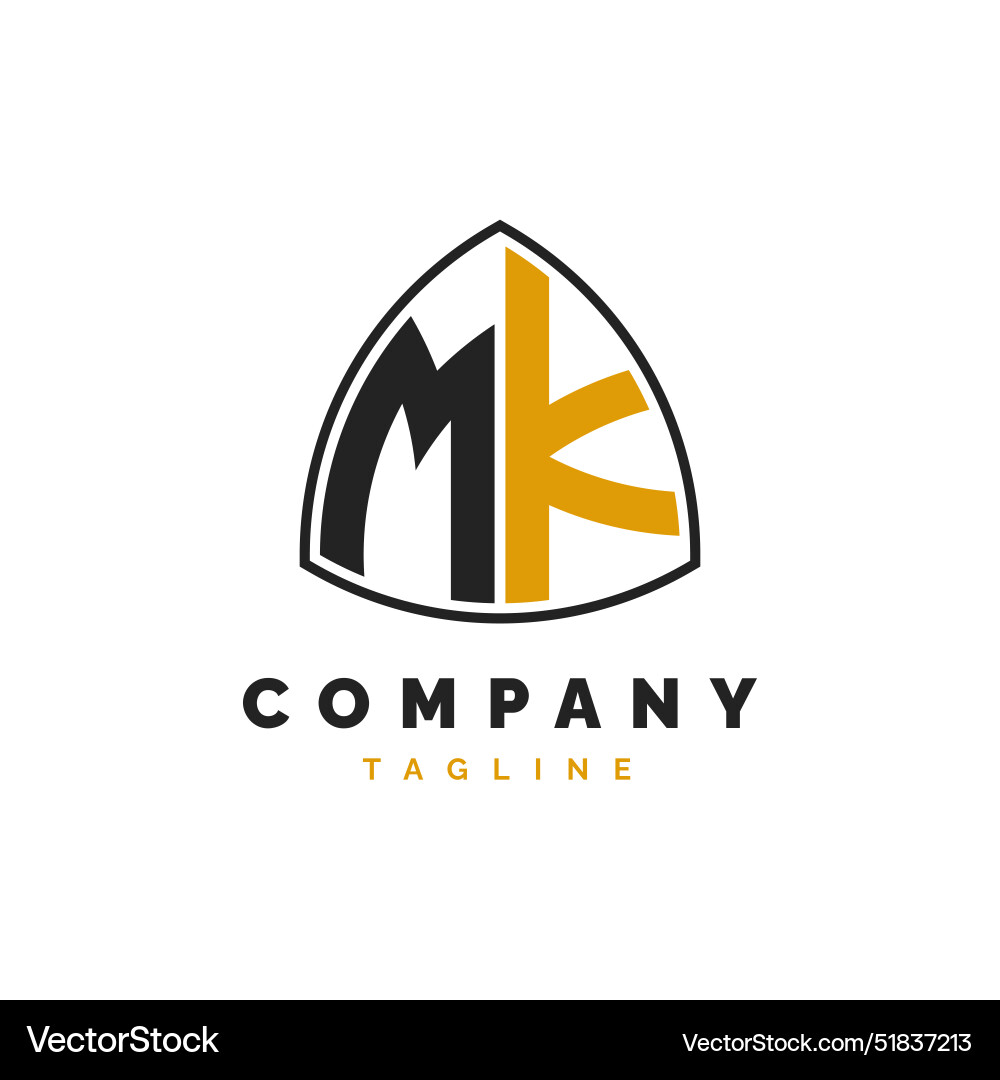 Initial letter mk logo design alphabet Royalty Free Vector