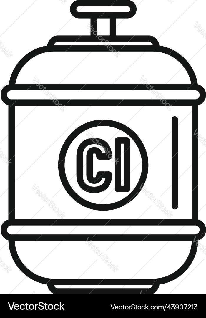 Pool chlorine tank icon outline Royalty Free Vector Image