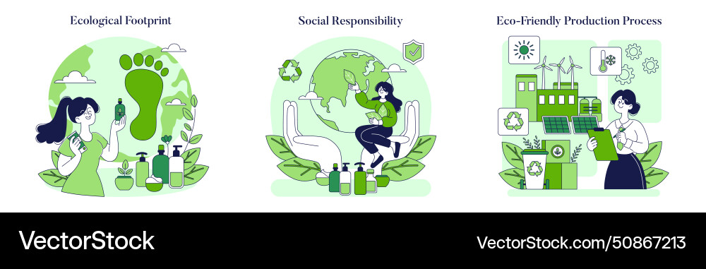 Sustainable living series Royalty Free Vector Image