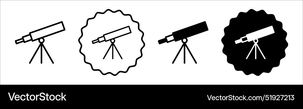 Telescope icon symbol set collection telescope Vector Image