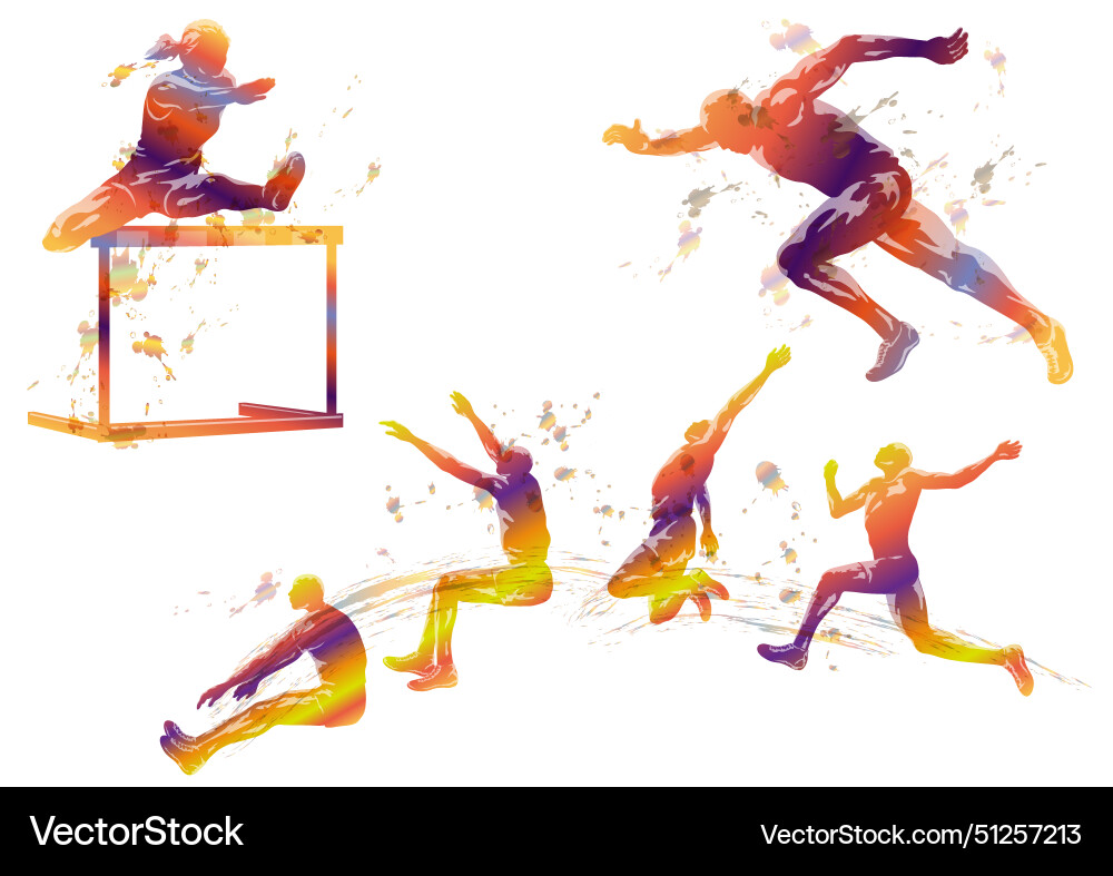 Track & Field Athlete Silhouettes Royalty Free Vector
