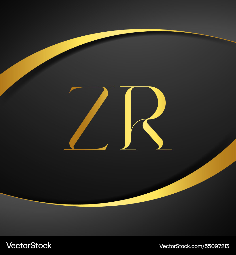 Zr luxury letter logo Royalty Free Vector Image