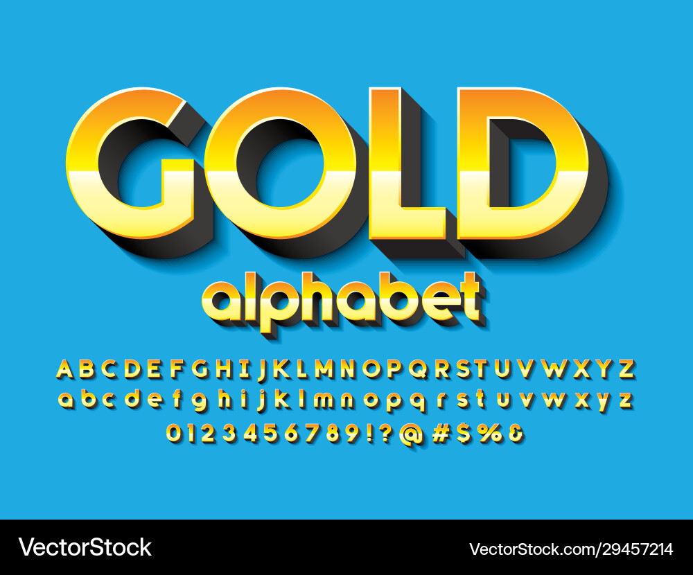 3d bold font Royalty Free Vector Image - VectorStock