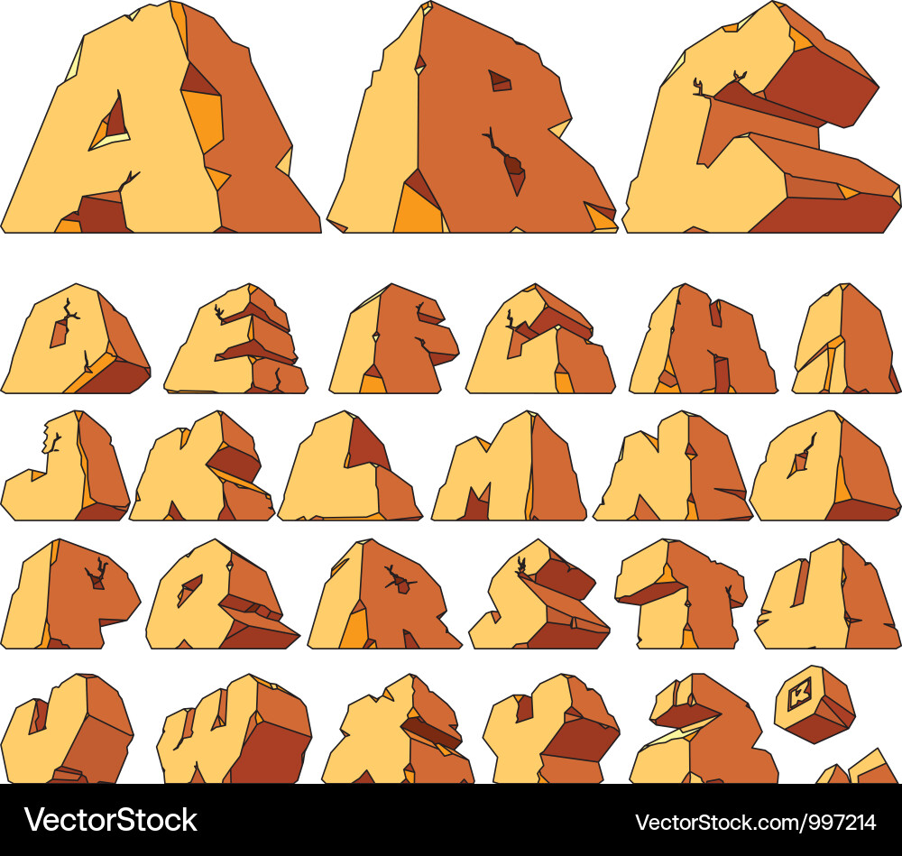 Cracked Rock Font Vector Images (over 110)