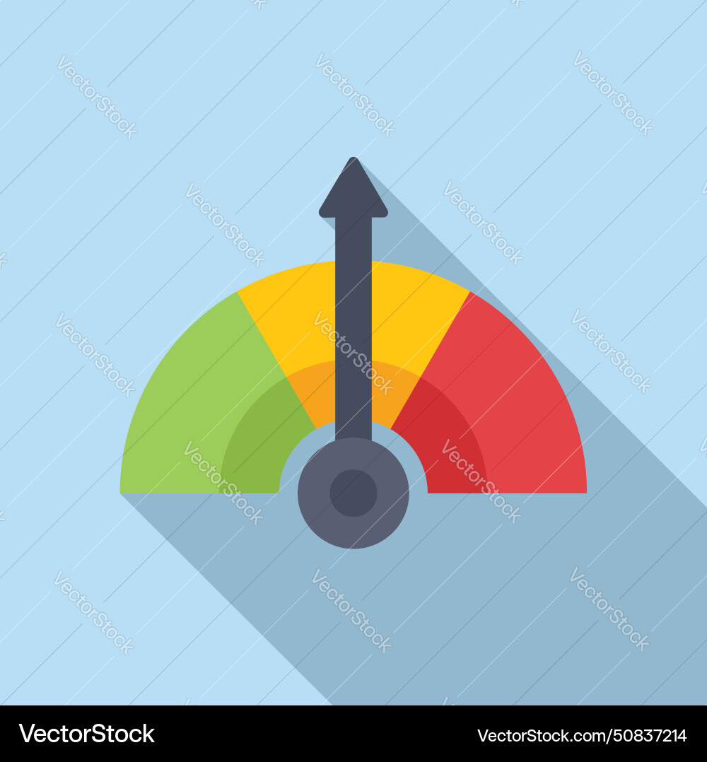 Arrow gauge survey icon flat satisfaction Vector Image
