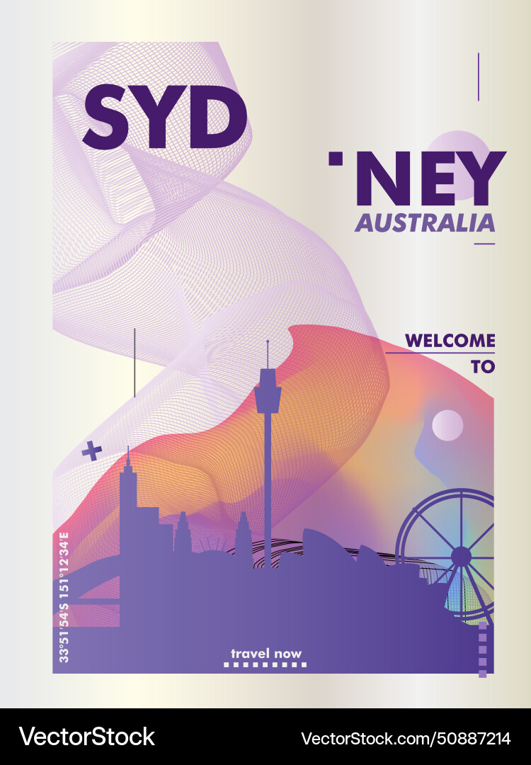 Australia sydney poster Royalty Free Vector Image