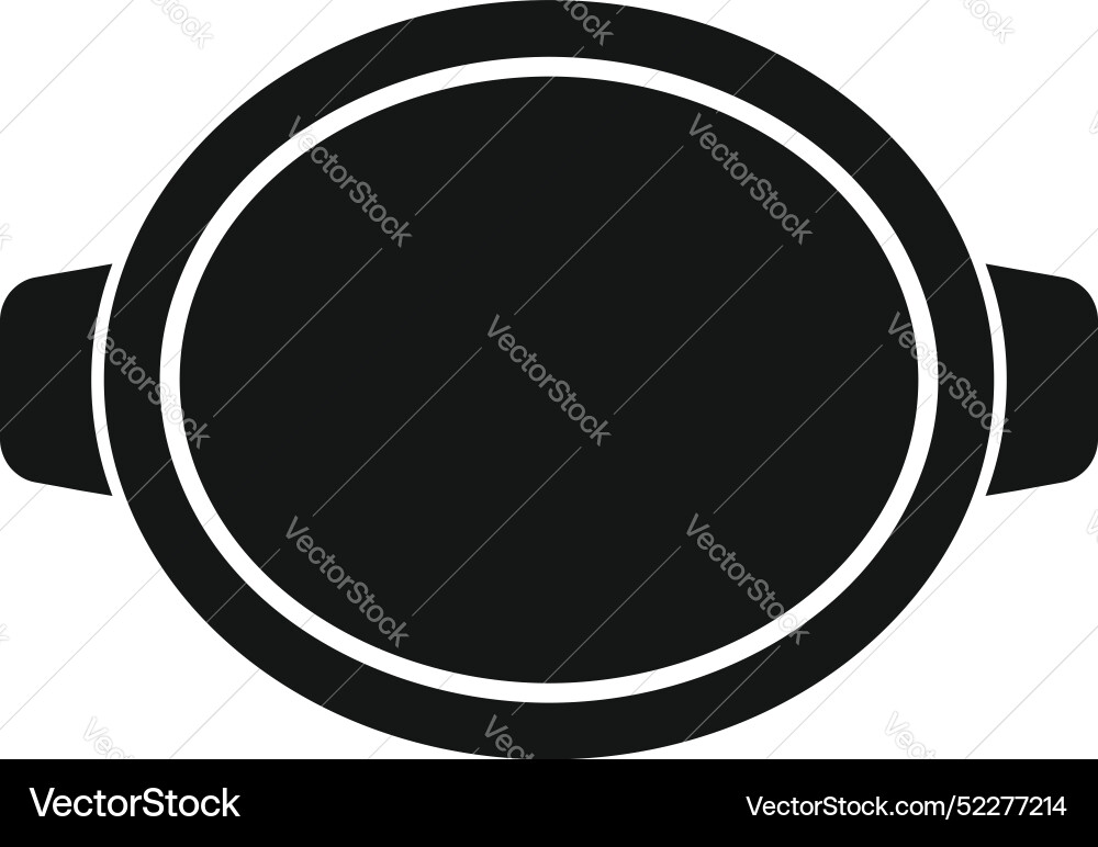 Black round baking tray with handles for oven Vector Image