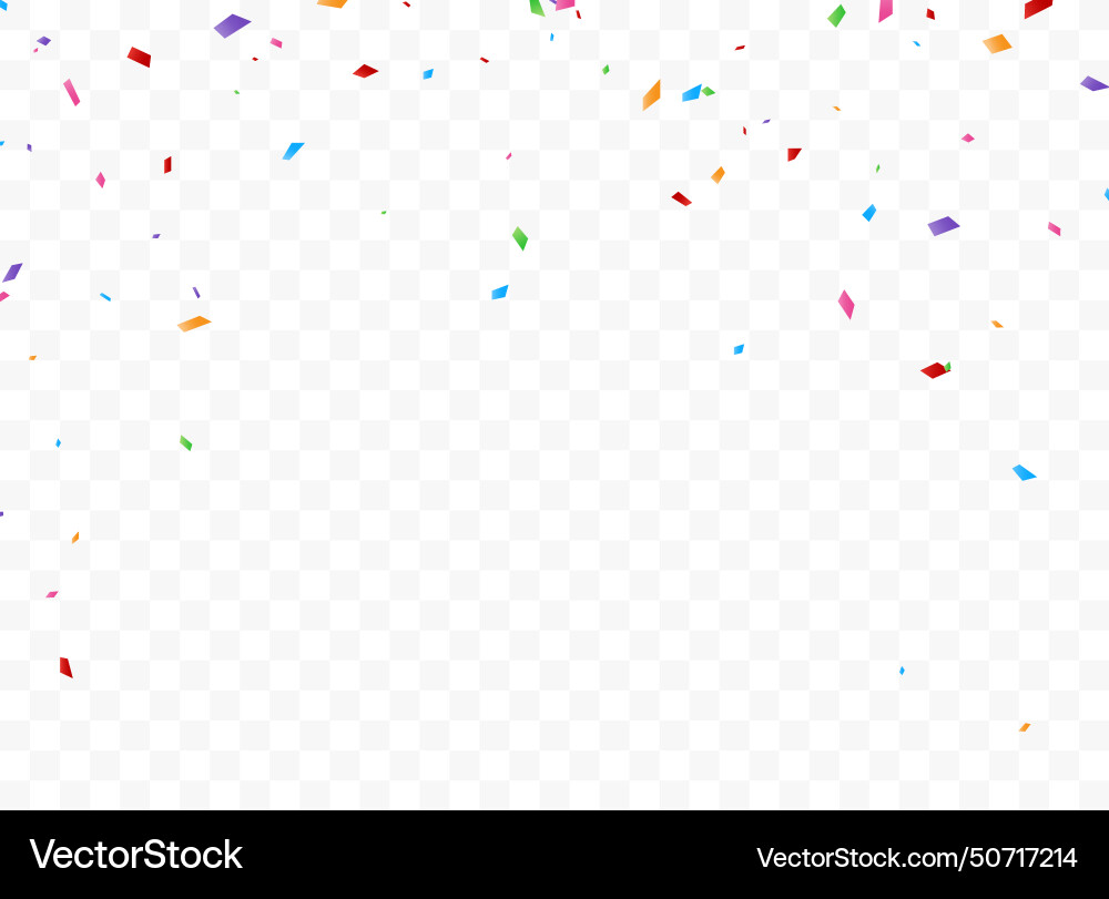 Colorful confetti on transparent background Vector Image