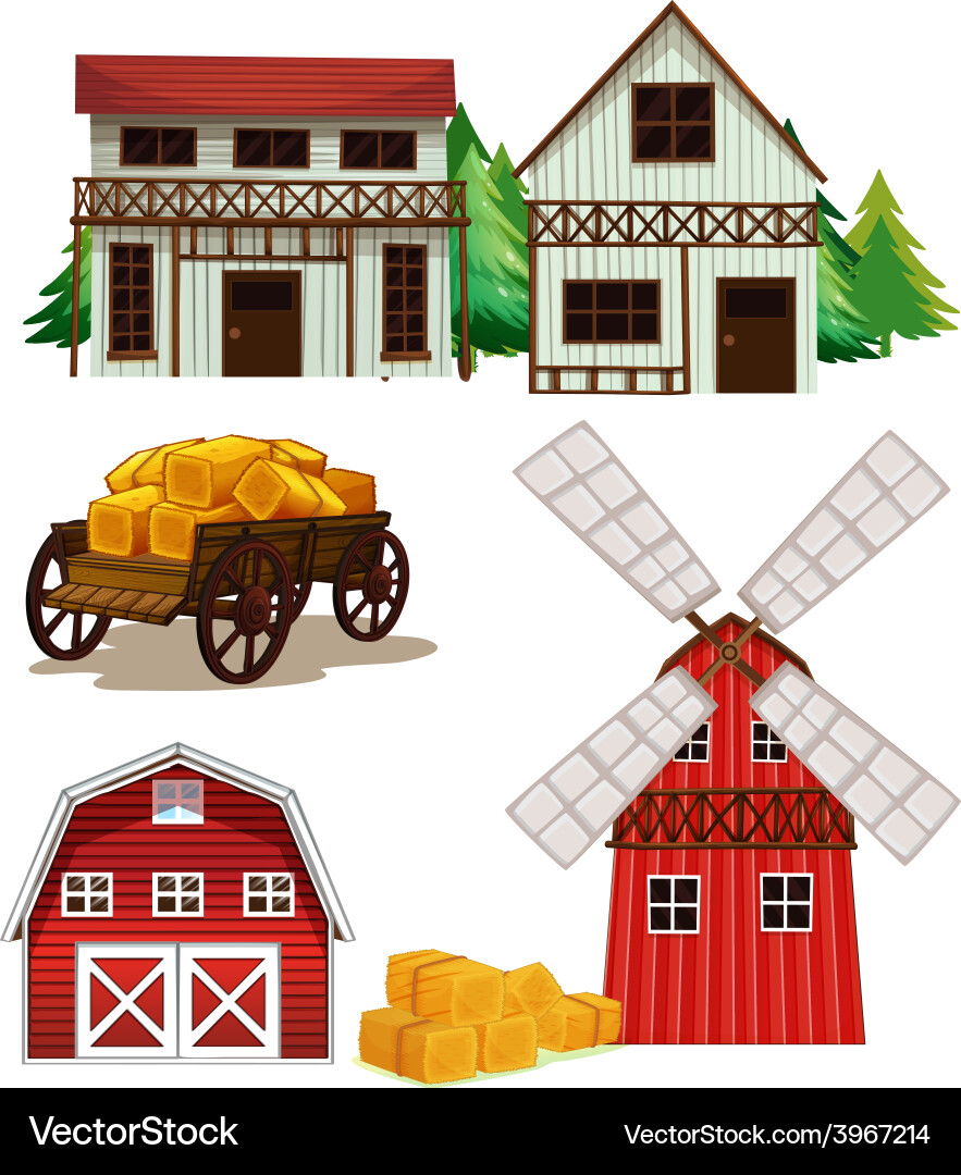 Farm buildings Royalty Free Vector Image - VectorStock