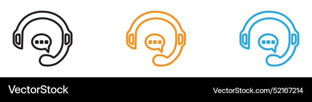 Helpdesk headphone icon logo set collection Vector Image