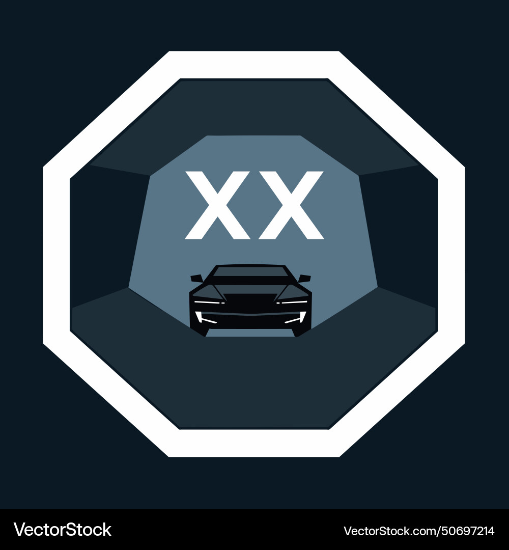 Mobile auto repair filled colorful initial logo Vector Image